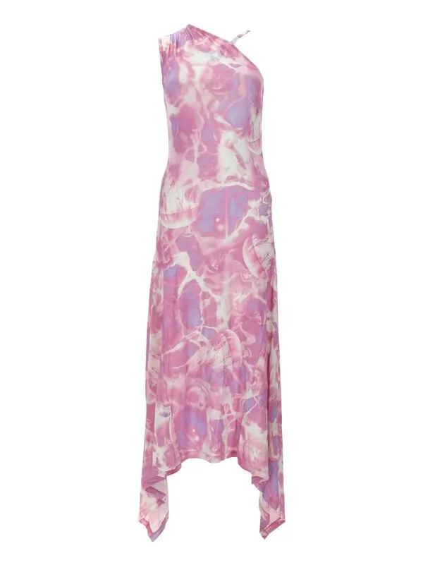 Versace Sleeveless Long Dress With Print - Pink