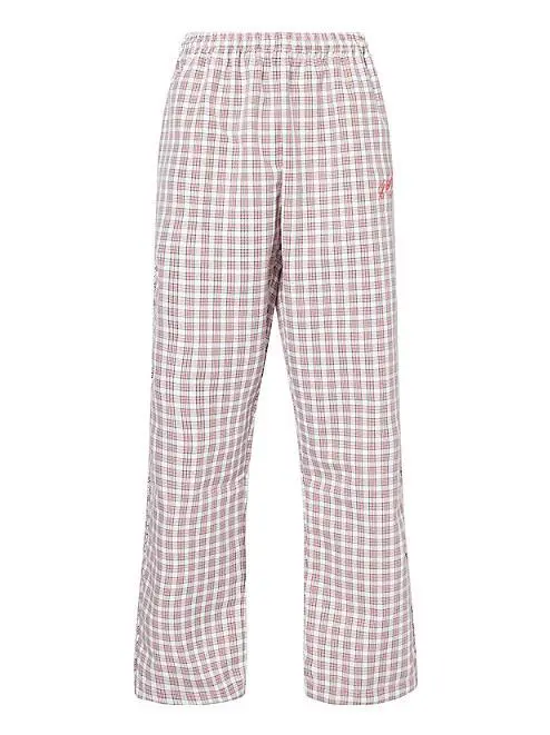 WILLY CHAVARRIA Ruff Rider Check Woven Trousers - Red/white Picnic Plaid