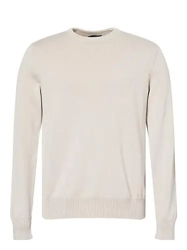 Emporio Armani Embroidered-logo Cotton Jumper - French Oak