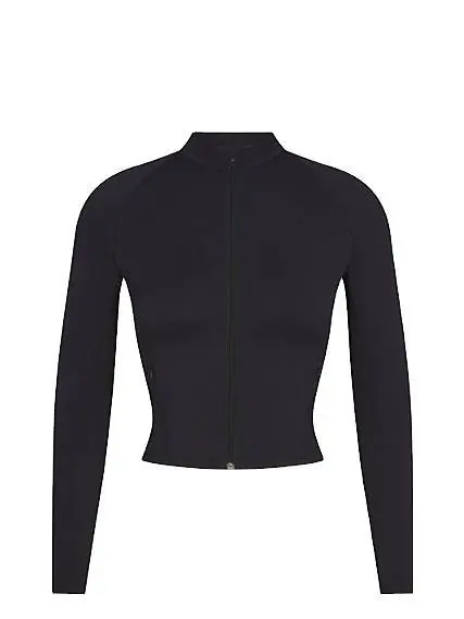NIKESKIMS Matte Mock-neck Full Zip Jacket - Obsidian
