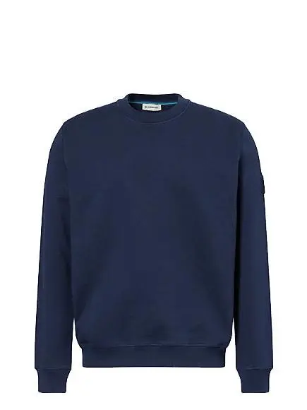 SANDBANKS Embroidered-logo Cotton Sweatshirt - Navy