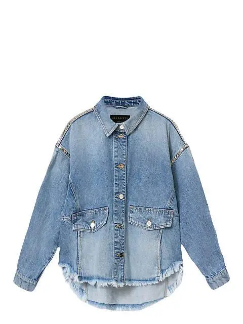 ALLSAINTS Hettie Oversized Denim Shacket - Vintage Indigo