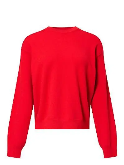 ROHE FRAMES Round-neck Oversized Wool-blend Jumper - Red