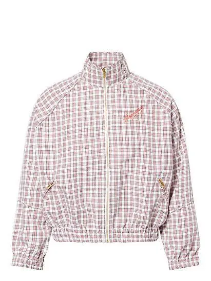 WILLY CHAVARRIA Woven Zip-up Jacket - Red/white Picnic Plaid