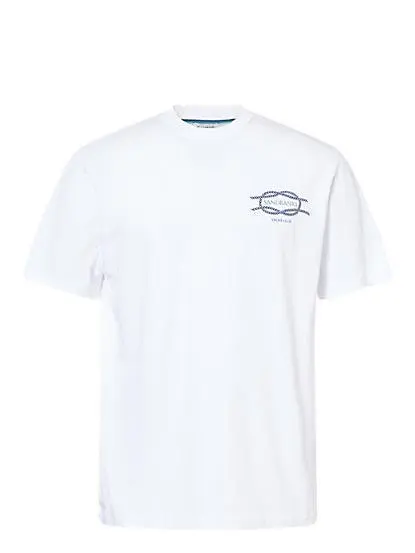 SANDBANKS Yacht Club Logo Cotton T-shirt - White