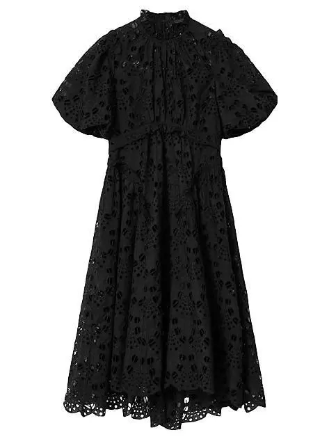 ALLSAINTS Odette Lace Woven Midi Dress - Black