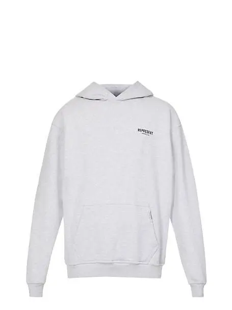 REPRESENT Owners' Club Graphic-print Relaxed Hoody - Ash Grey Black
