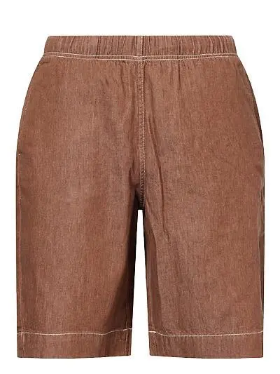 Paul Smith Logo-patch Cotton Shorts - Brown