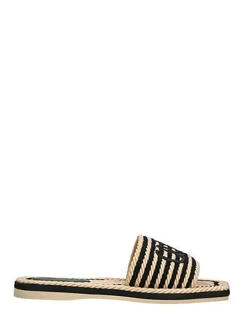Chloé Woven Cotton Sandals - Blk/white