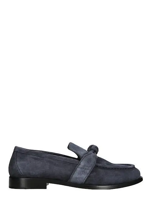 Bottega Veneta Astaire Knot Suede Loafers - Blue/dark