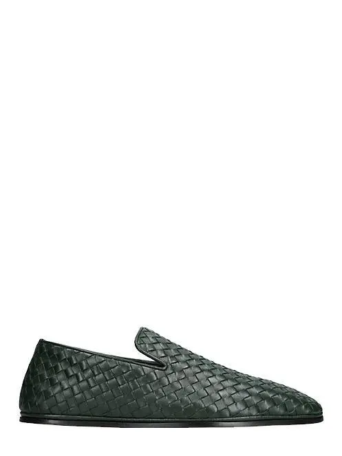 Bottega Veneta Intrecciato Leather Loafers - Green