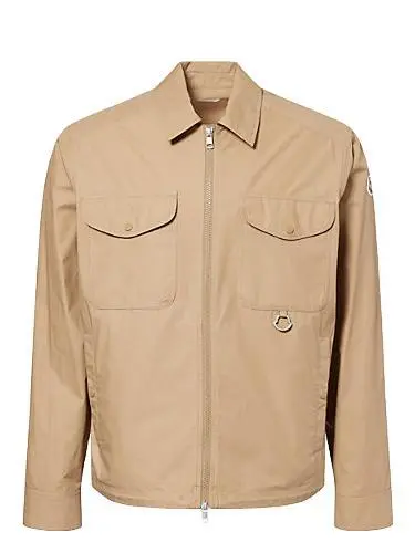 Moncler Logo-patch Classic-collar Cotton Jacket - Tan