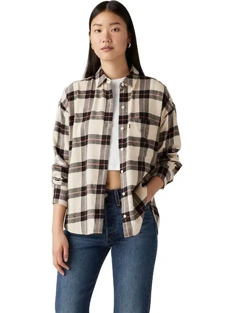 LEVI'S Henri Flannel Shirt - Leslie Plaid Sandshell