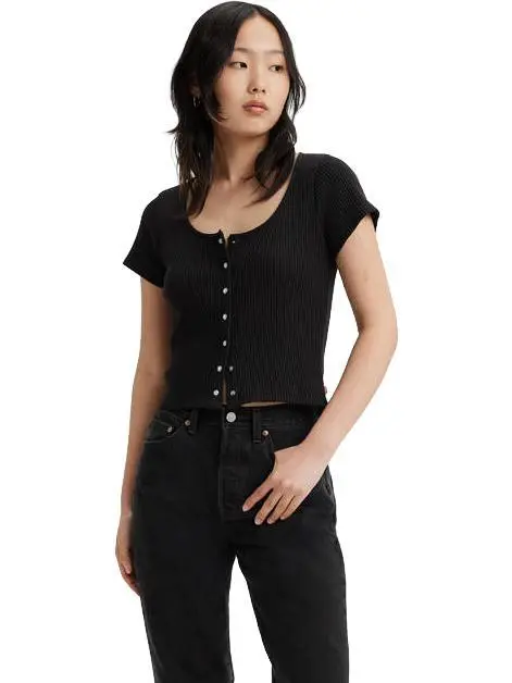 LEVI'S Britt Snap-front Top - Caviar