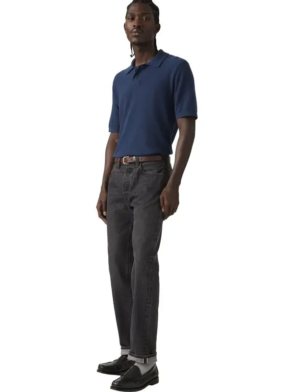 LEVI'S 501 Slim Taper Selvedge Jeans - Fade Into Black