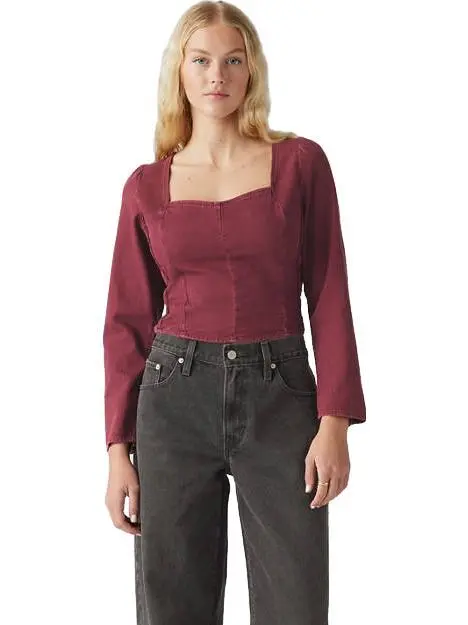 LEVI'S Ophelia Corset Blouse - Imbued Windsor Wine