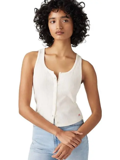 LEVI'S Dry Goods Pointelle Tank Top - Gardenia
