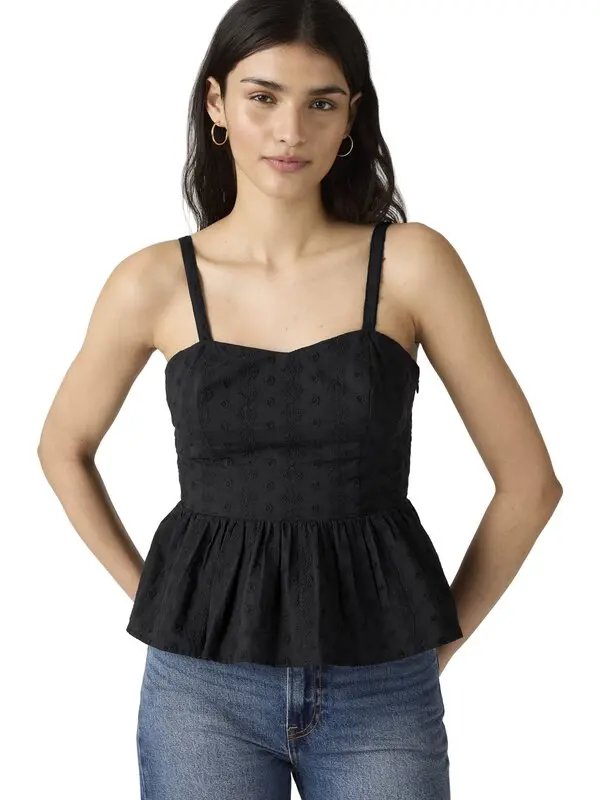 LEVI'S Lula Eyelet Peplum Tank Top - Anthracite Night