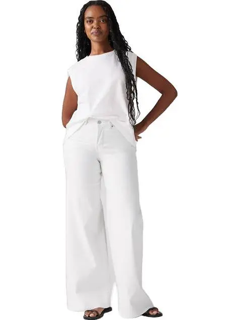 LEVI'S 318 Styled Shaping Wide Leg Jeans - Simply White