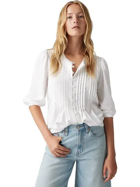 LEVI'S Gina Linen Blend Blouse - Bright White