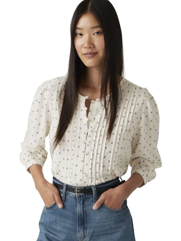 LEVI'S Gina Linen Blend Blouse - Alona Floral Egret