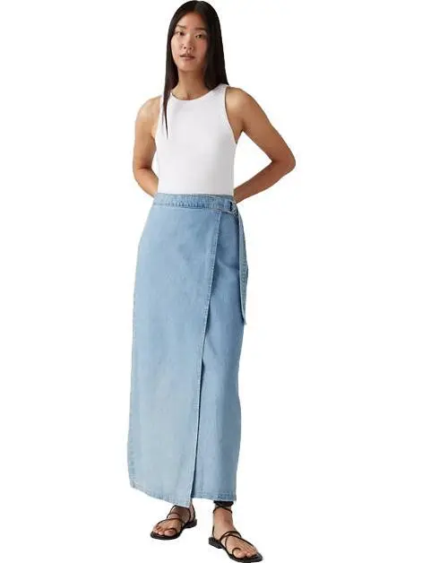 LEVI'S Column Wrap Skirt - Wrapped In Blue