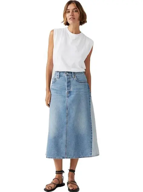 LEVI'S High-rise A-line Midi Skirt - Mixed Money Bags