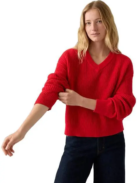 LEVI'S Reese V-neck Sweater - True Red