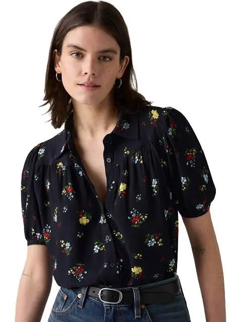 LEVI'S Lea Short-sleeve Blouse - Anthracite Floral