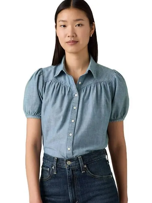 LEVI'S Lea Short-sleeve Blouse - My World Is Blue