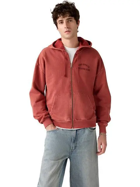 LEVI'S Two Horse Boxy Zip-up Hoodie - Russet Brown