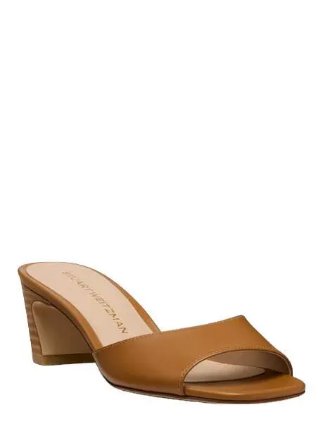 STUART WEITZMAN Stassi Leather Slide Sandal - Boho Tan/new Camel