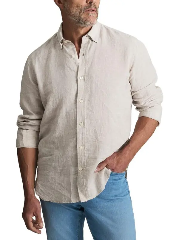 34 Heritage Linen Button-up Shirt - Beige