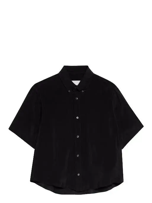 MAISON MARGIELA Short Sleeve Cupro Button-down Shirt - Black