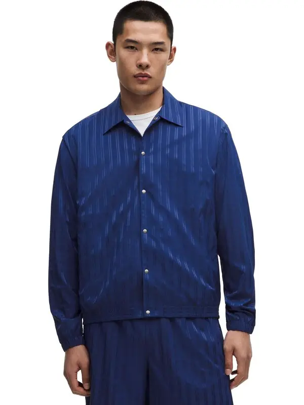 Lululemon Satin Stripe Coaches Jacket - Impact Stripe Clubhouse Blue