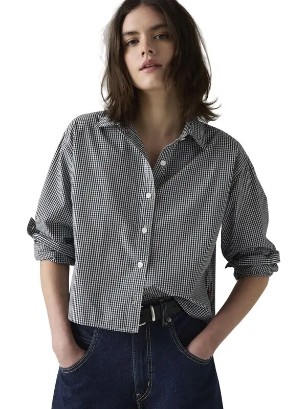 LEVI'S Harlie Cropped Shirt - Cloud Dancer Gingham