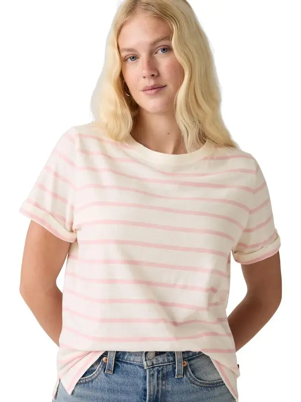 LEVI'S Julie Slub Tee - Saint Stripe Egret
