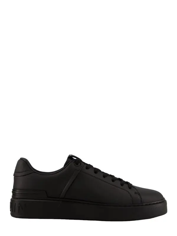 Balmain B-court Calfskin Trainers - Black