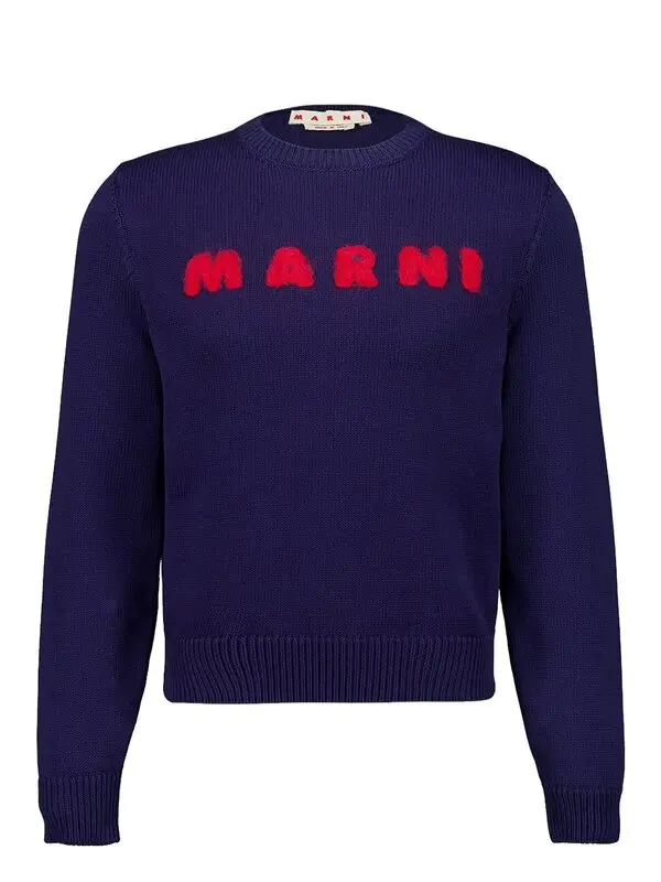 Marni Cotton Crew Neck Sweater - Blue