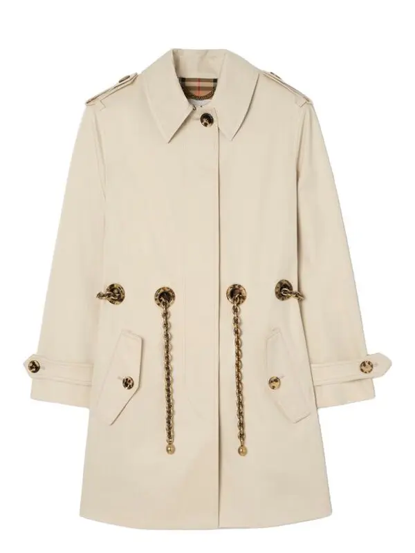 Burberry Short Gabardine Stonehaven Car Coat - Clam Beige