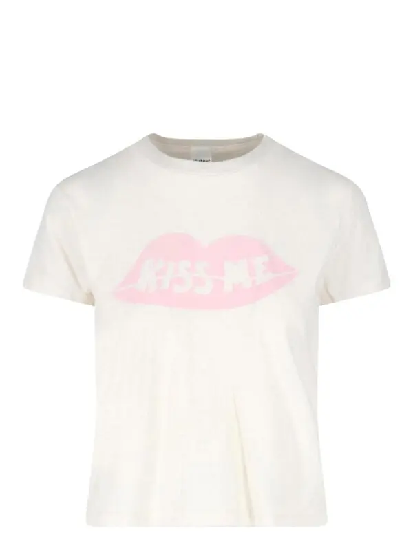 RE/DONE Kiss Me" Cotton T-shirt - White