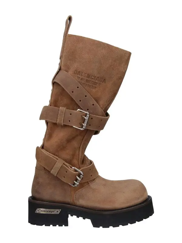 Balenciaga Venom Leather Boots - Brown