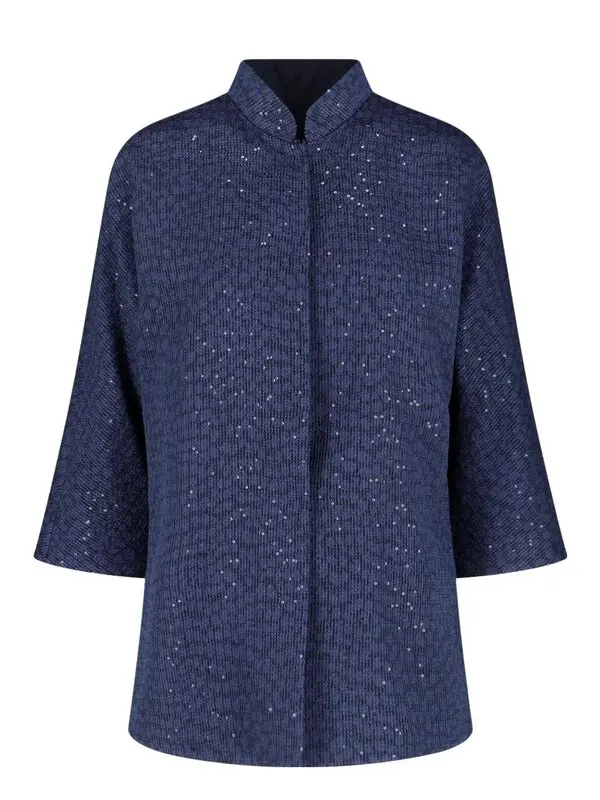 Giorgio Armani Single-breasted Sequined Jacket - Blue