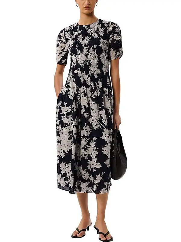 Whistles Shadow Floral Avery Dress - Navy/multi