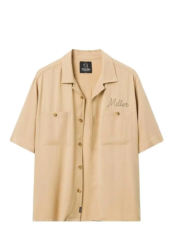 Junk Food Clothing Miller Sportsman Club Camp Shirt - Camel