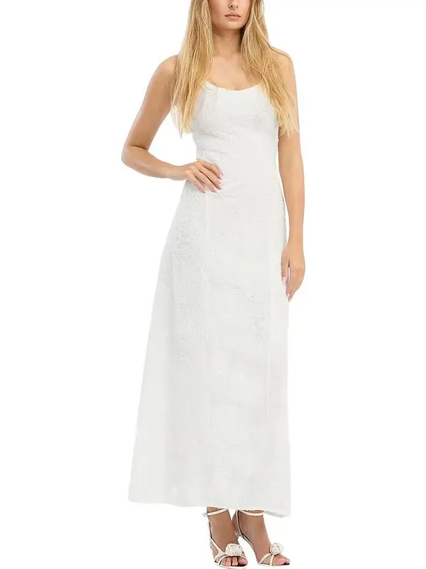 ROTATE BY BIRGER CHRISTENSEN Mesh Maxi Dress - Egret