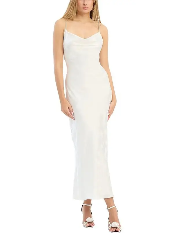 ROTATE BY BIRGER CHRISTENSEN Tazzy Long Flower Slip Dress - Egret
