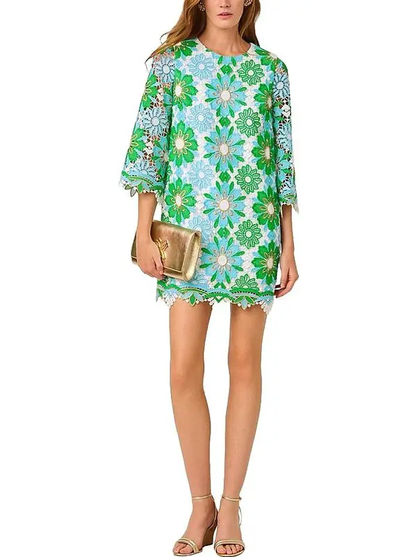 Lilly Pulitzer® Jouri Lace 3/4 Sleeve Dress - Putting Green