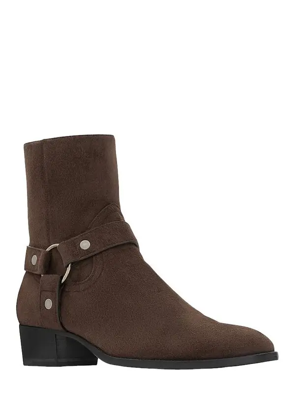 Saint Laurent Wyatt Harness Boots - Dark Chocolate