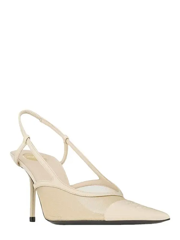 Saint Laurent Renaae Slingback Pumps - White